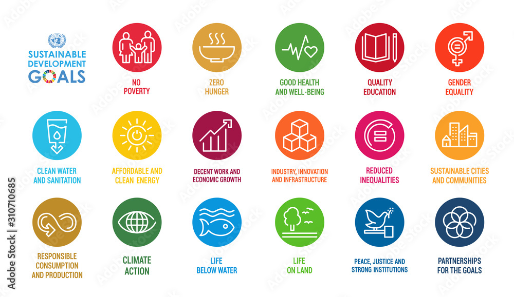 Corporate social responsibility sign. Sustainable Development Goals ...