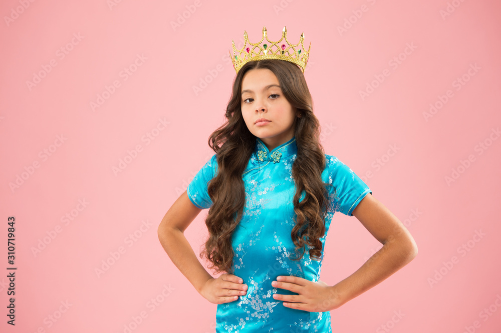being royal person. chinese kid in crown. live in luxury. japanese ...