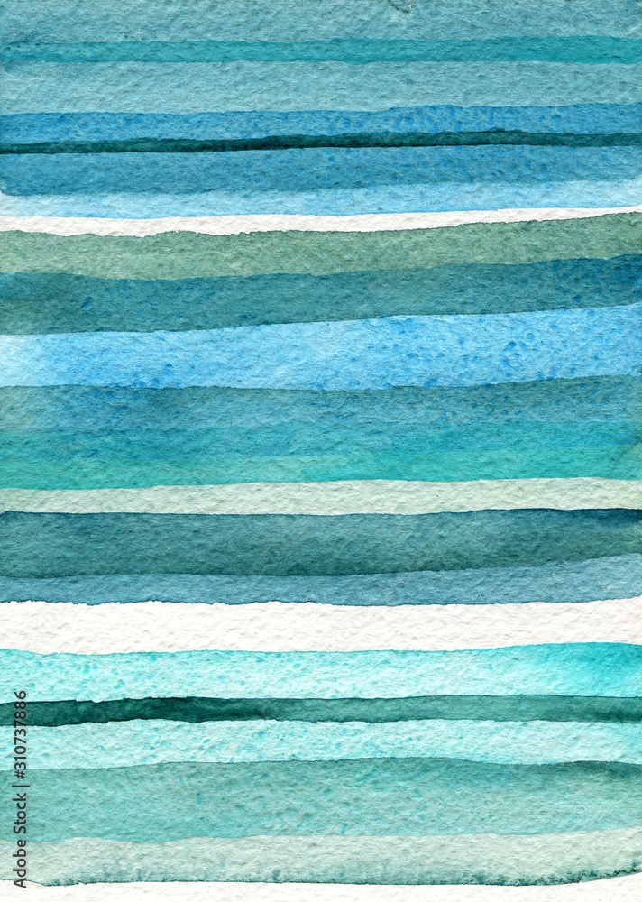 Colorful watercolor blue lines on paper Stock Photo | Adobe Stock