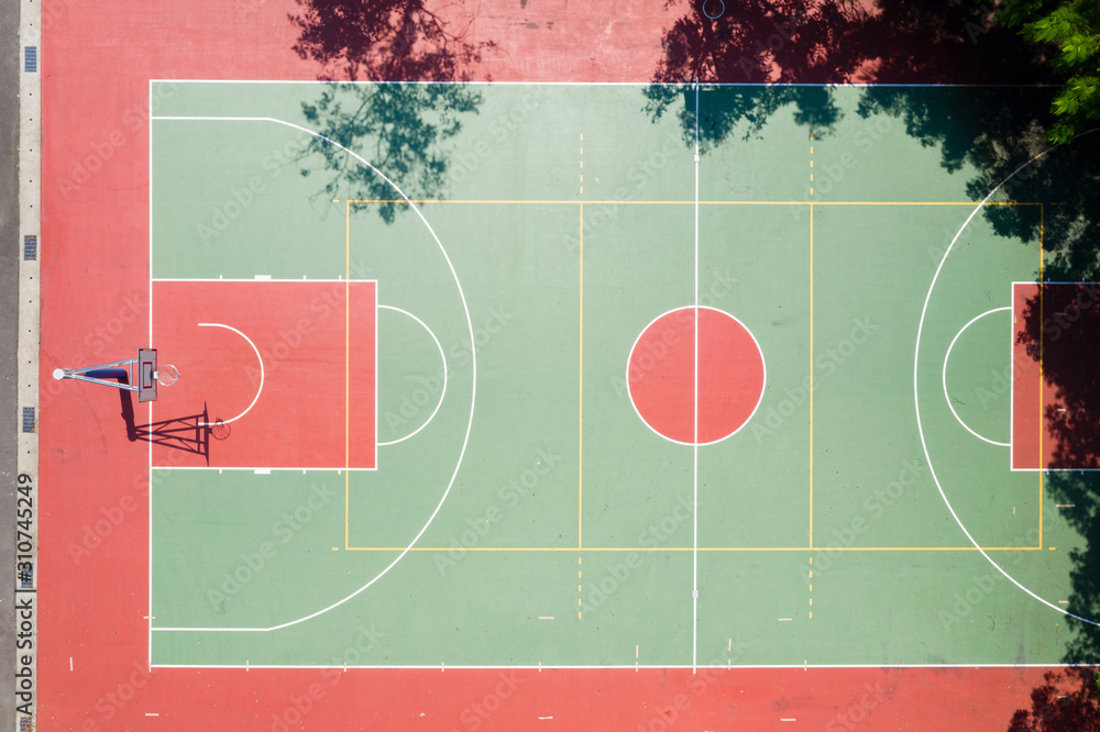 Aerial view of basketball court Stock Photo | Adobe Stock