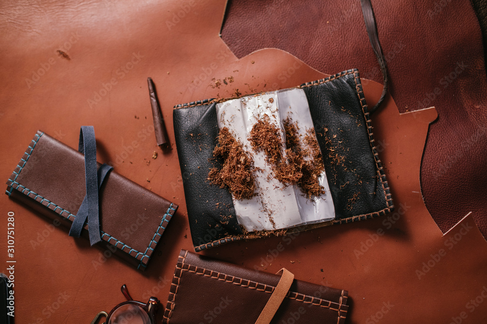 Handmade tobacco pouch Stock Photo | Adobe Stock