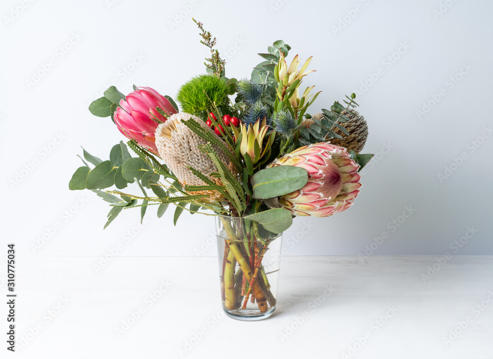 Beautiful floral arrangement of mostly Australian native flowers ...