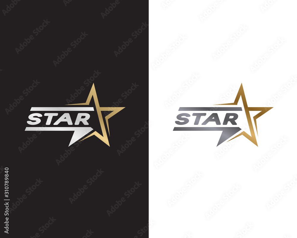 elegant star logo vector, luxury gold star design template Stock Vector ...