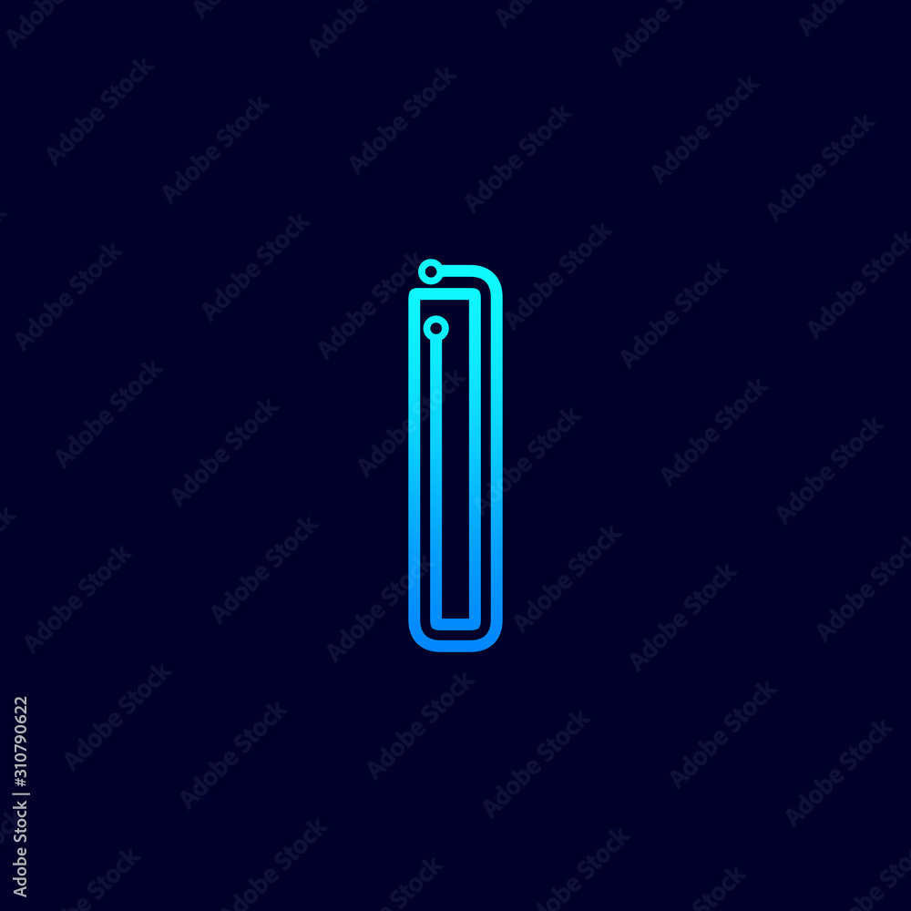 Letter I Modern Technology Logo Design Vector Stock Vector | Adobe Stock