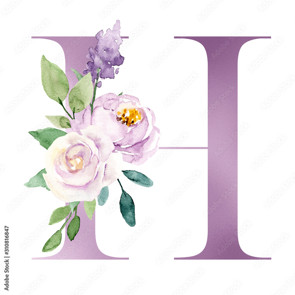 Purple Letter H
