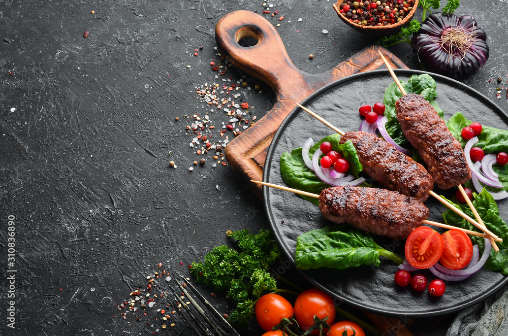 Kebab. Traditional middle eastern, arabic or mediterranean meat kebab ...