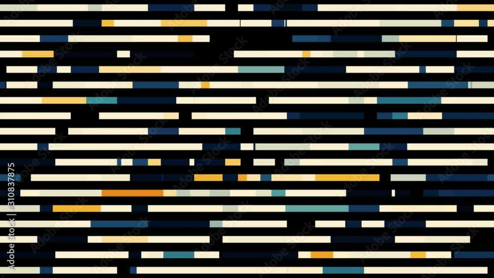 Abstract horizontal parallel rows of line segments moving ...