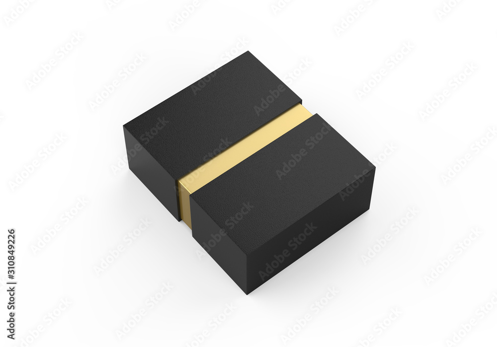 Blank sliding gift box mockup with golden inner part, mock up template ...