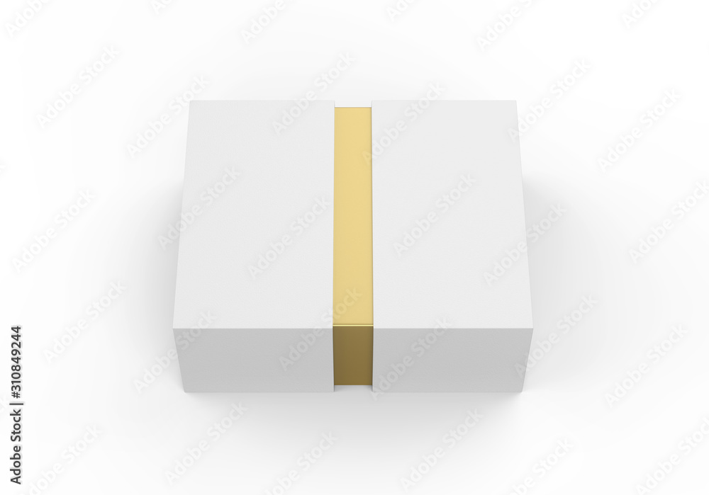 Blank sliding gift box mockup with golden inner part, mock up template ...