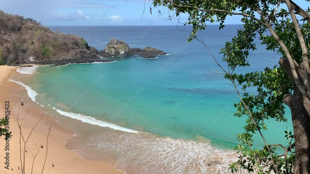 Sancho Beach, considered the most beautiful in Brazil, from the ...