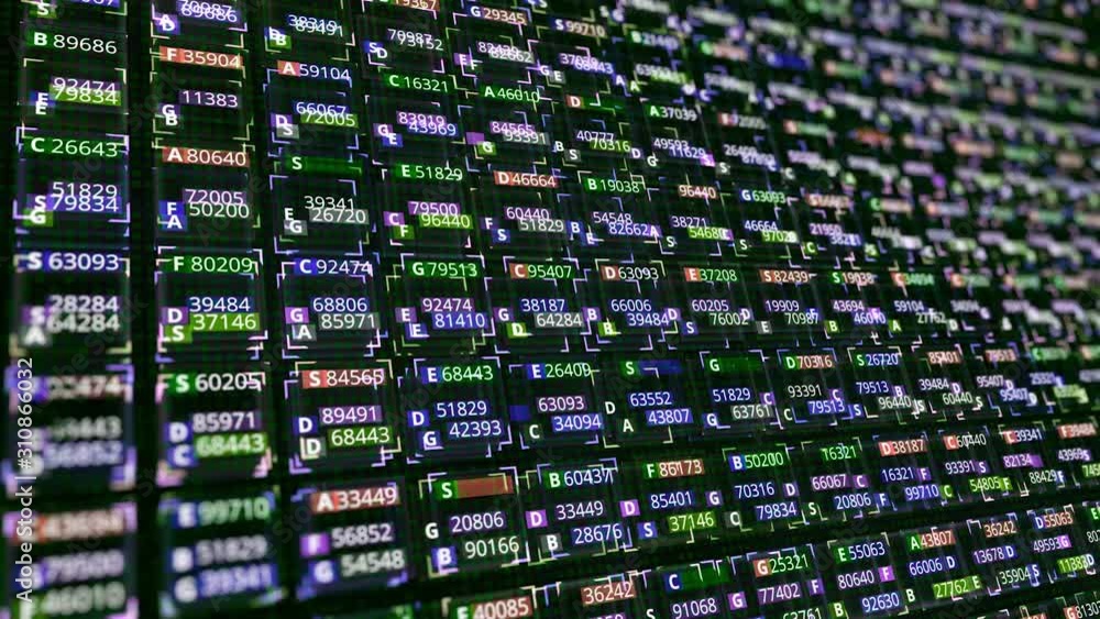 Abstract background of numbers in cells. Animation. Computer background ...