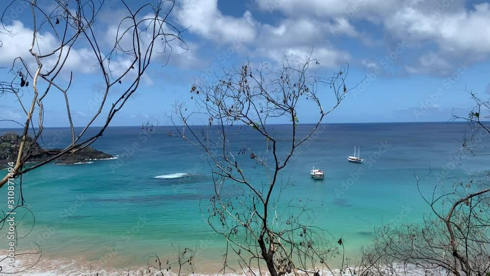 Video of Sancho beach, considered the most beautiful in Brazil, from ...