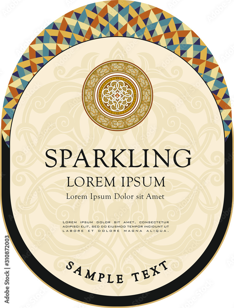 SPARKLING WINE WHITE PROSECCO MADE IN ITALY ELEGANT LABEL GRAPHIC ...