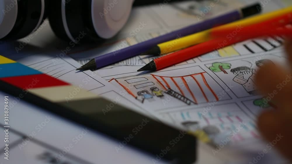 Vídeo do Stock: Video Production design concept,Storyboard or ...