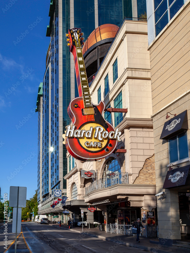 Niagara Falls, Ontario, Canada - September 4, 2019: Sign of Hard Rock ...
