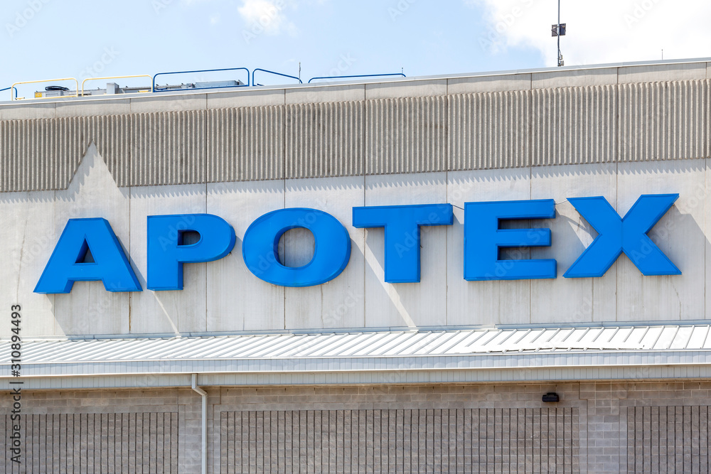 Richmond Hill, Canada - June 8, 2018: Sign of Apotex on the building of ...