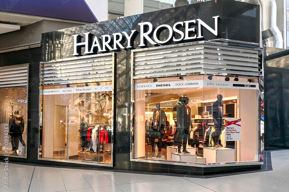 Toronto, Canada - January 04, 2019: Harry Rosen store front in the ...