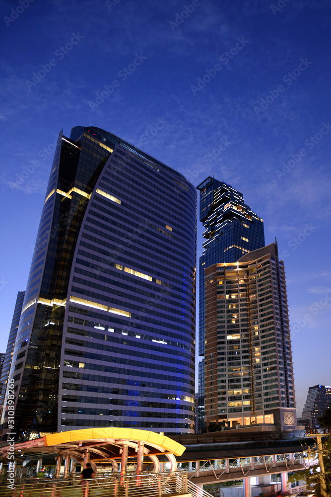 Bangkok, Thailand - View to MahaNakhon (the tallest building in ...