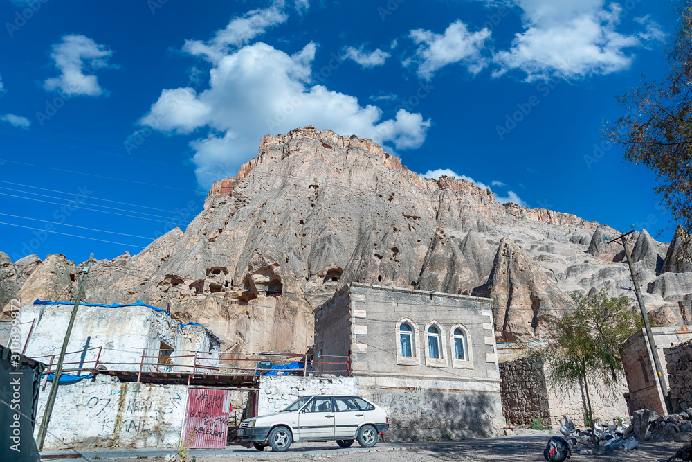 The paths inside Selime Cathedral. Selime Monastery in Cappadocia ...