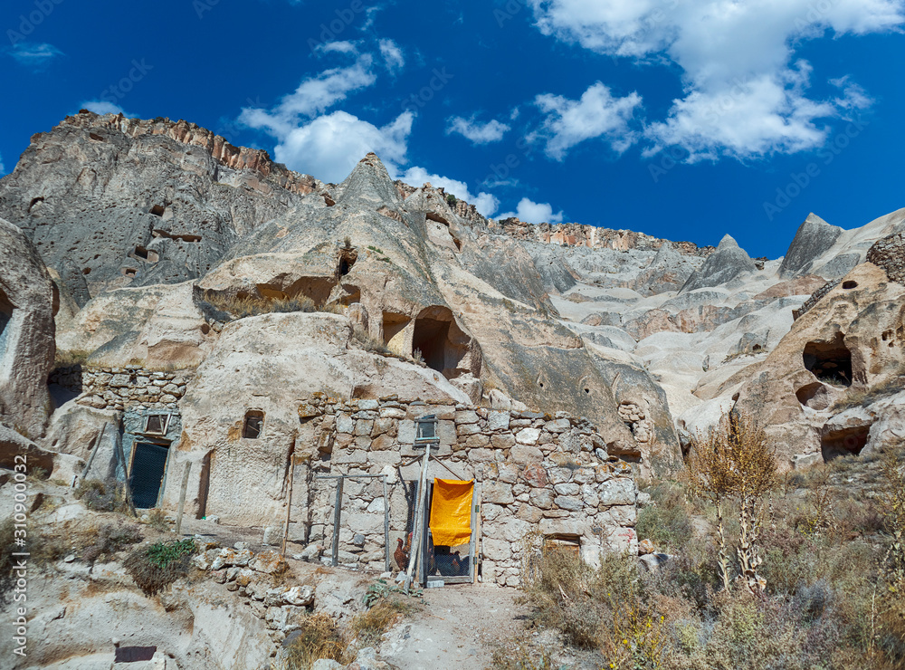 The paths inside Selime Cathedral. Selime Monastery in Cappadocia ...