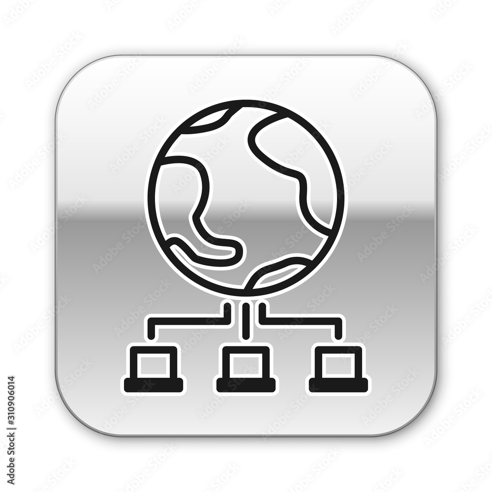 Computer Network Icon Black