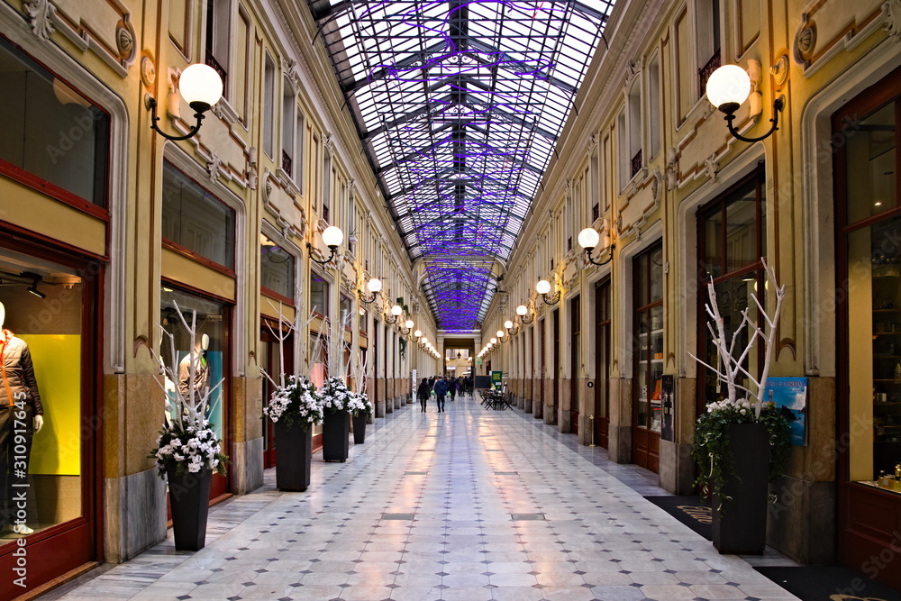 Turin, Italy - December 14, 2019: The Umberto I Gallery is one of the ...