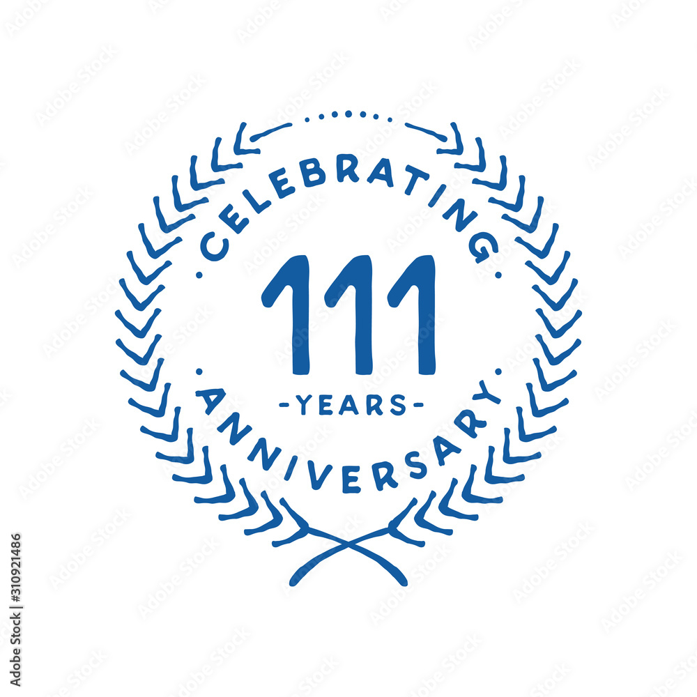 111 years design template. 111th logo. Vector and illustration. Stock ...