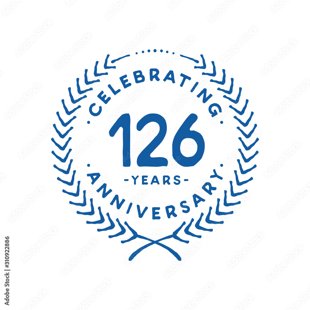 Vecteur Stock 126 years design template. 126th logo. Vector and ...