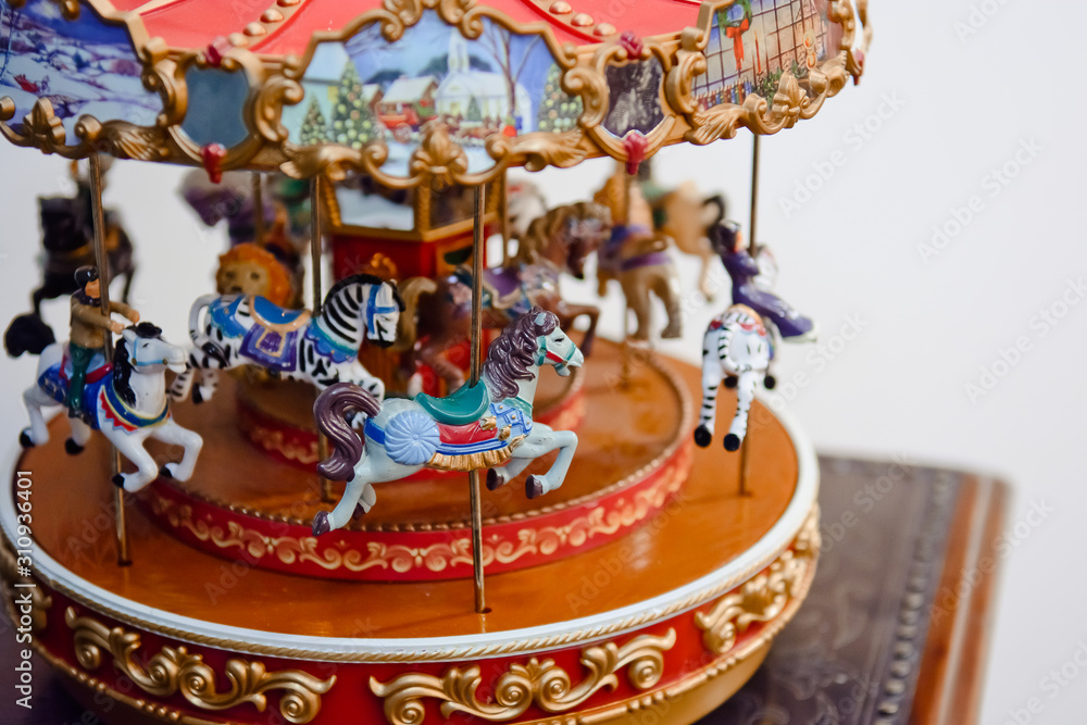 toy carousel in amusement park Stock Photo | Adobe Stock