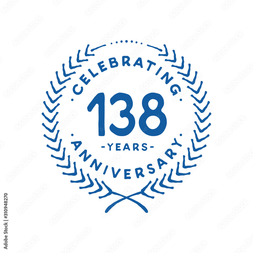 138 years design template. 138th logo. Vector and illustration. Stock ...