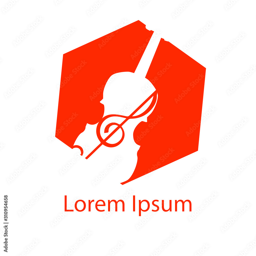 violin logo concept, music badge, Vector illustration Stock Vector ...