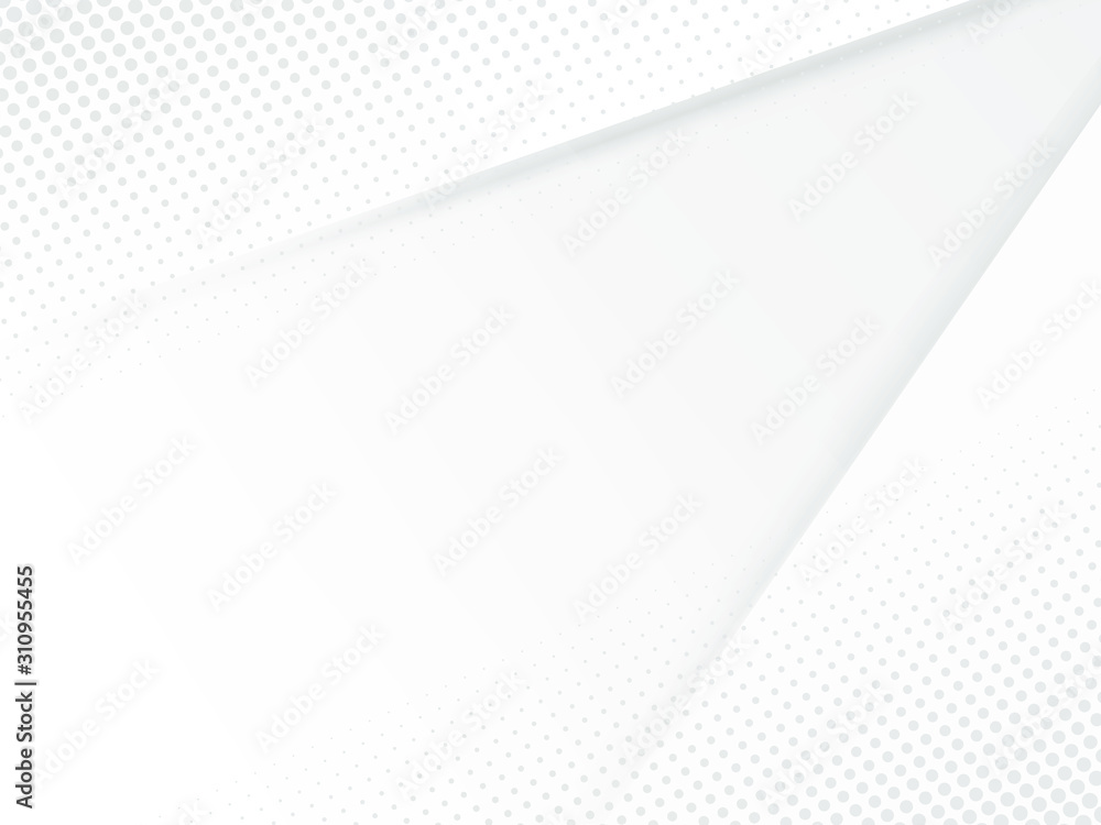 Abstract white and gray gradient background. Halftone dots design ...