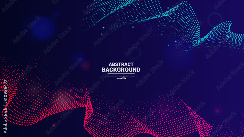 Abstract technology background with flowing particles. digital future ...