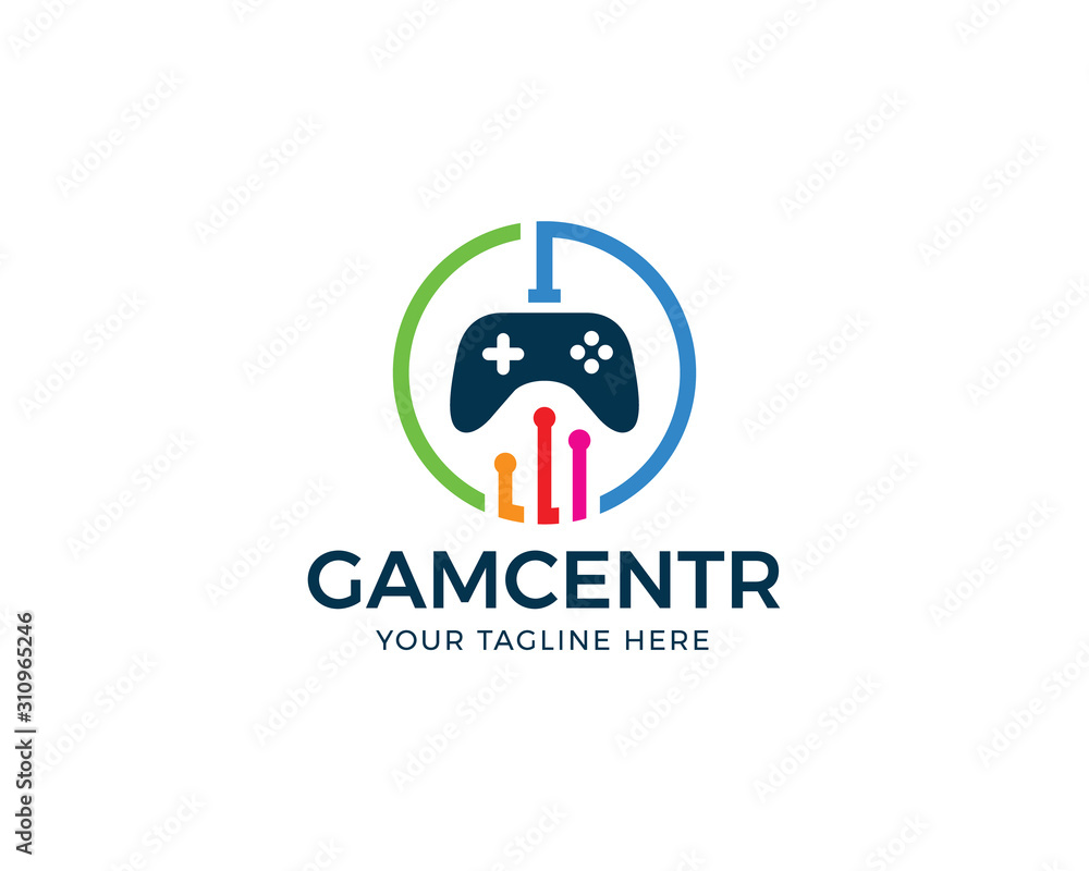 Game center logo design Stock Vector | Adobe Stock