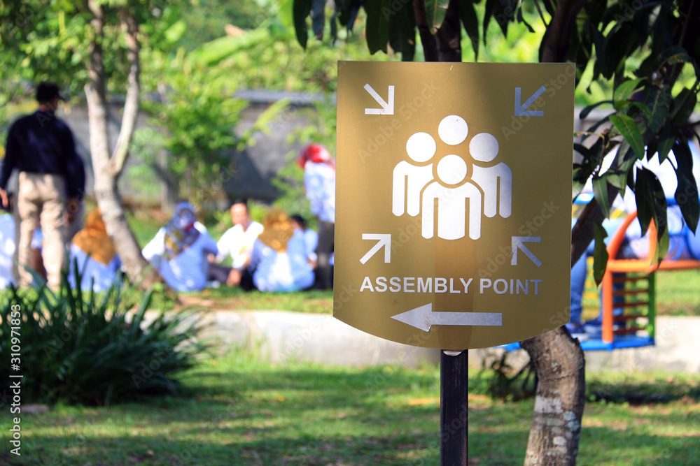 assembly point Stock Photo | Adobe Stock