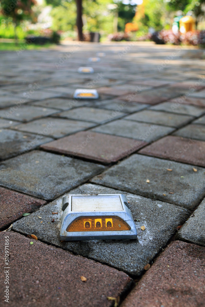 glass road stud Stock Photo | Adobe Stock