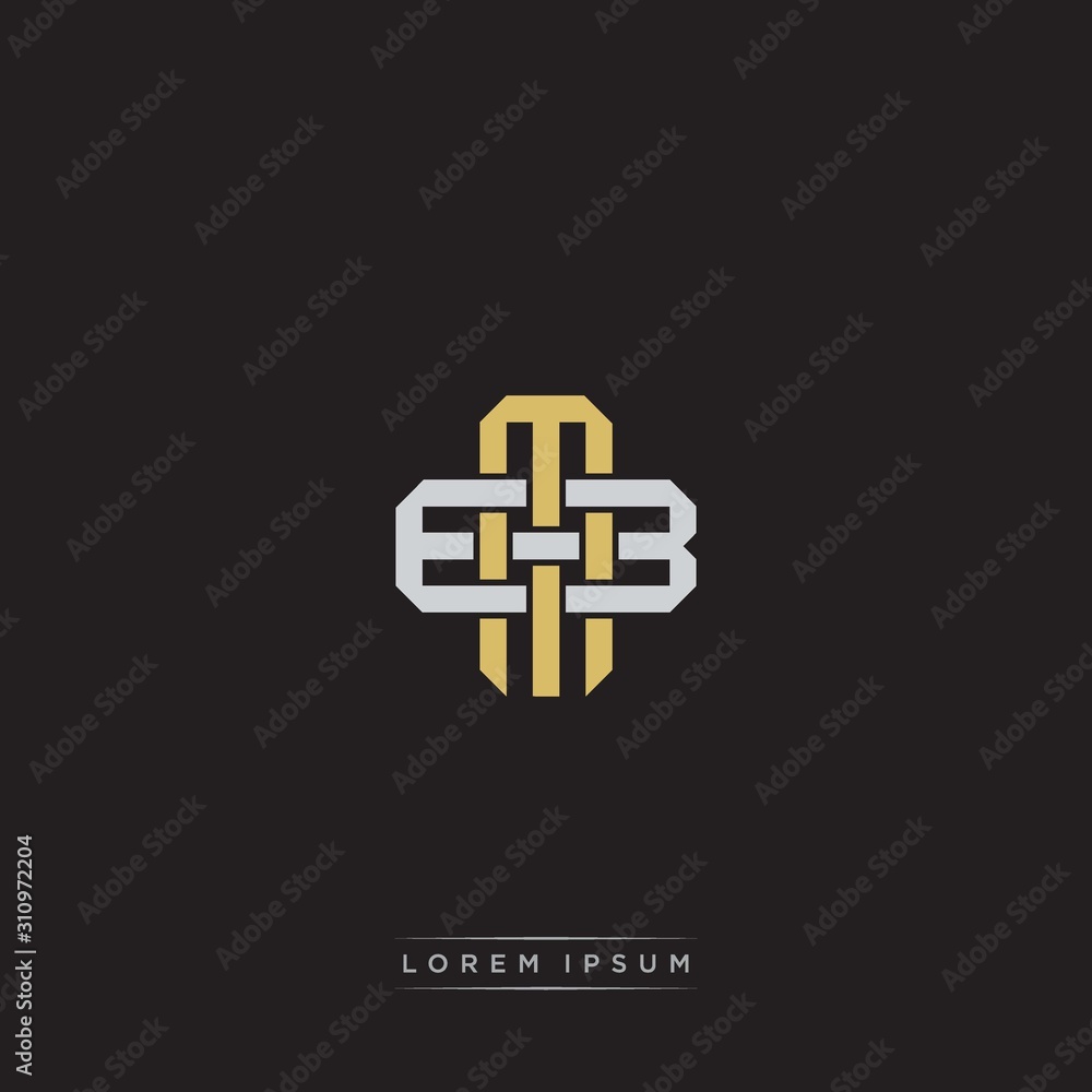 MB Initial letter overlapping interlock logo monogram line art style ...