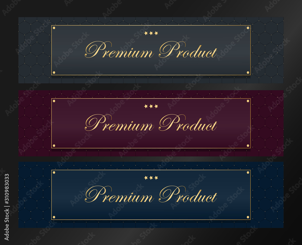 Collection of exclusive banner template. Gold foil. Exclusive, luxury ...