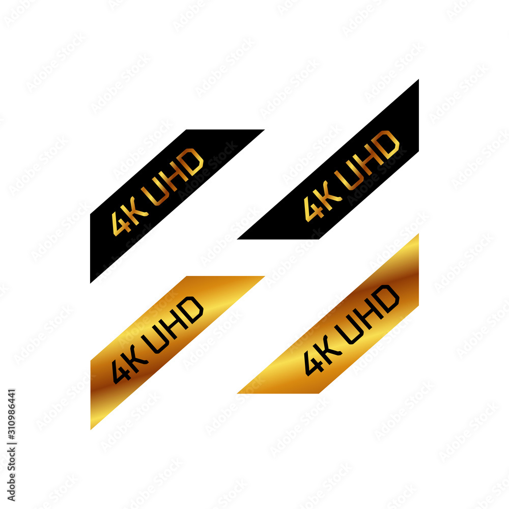 Vetor de 4K Ultra HD logo 4K UHD sign mark Ultra High definition ...