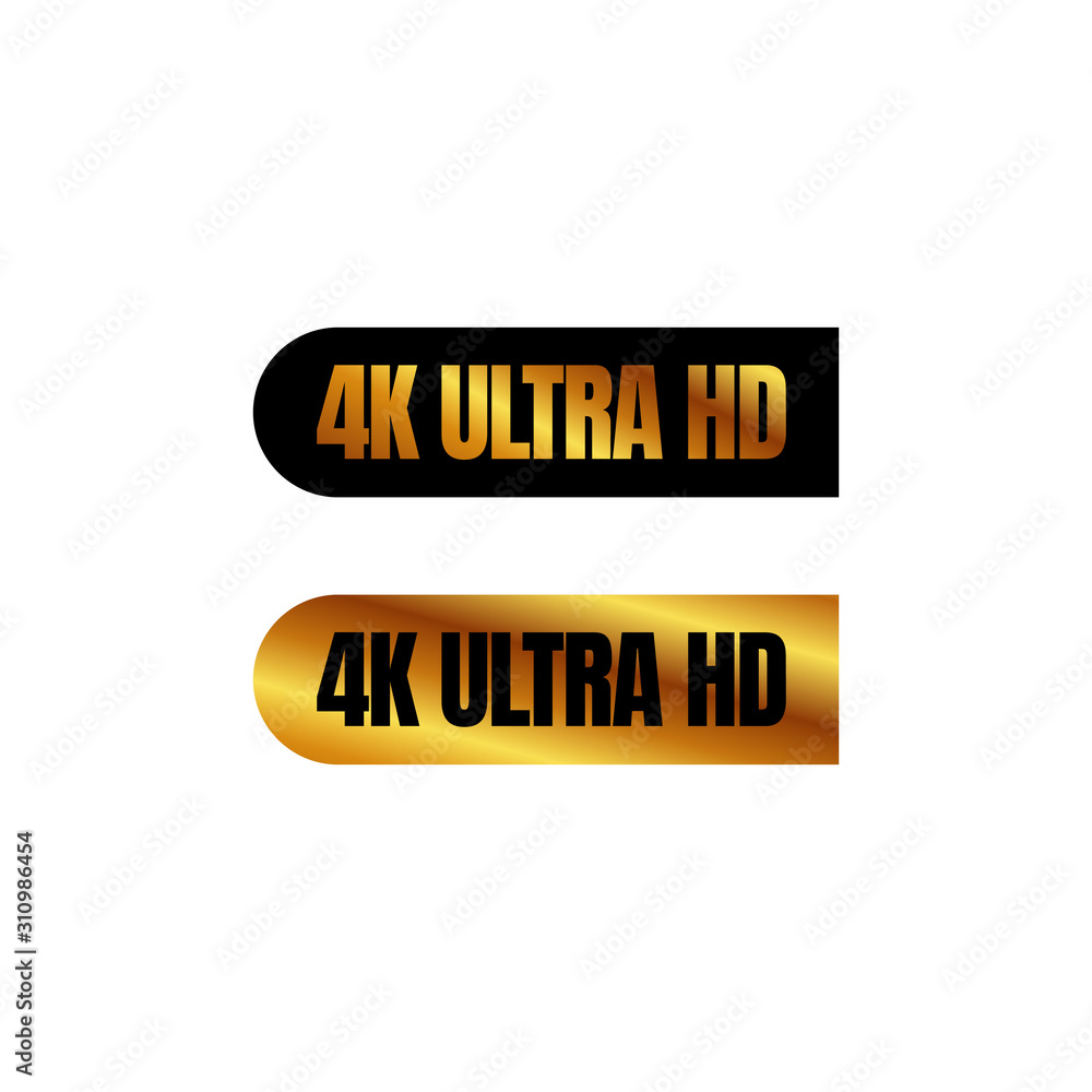 4K Ultra HD logo button 4K UHD sign mark Ultra High definition ...