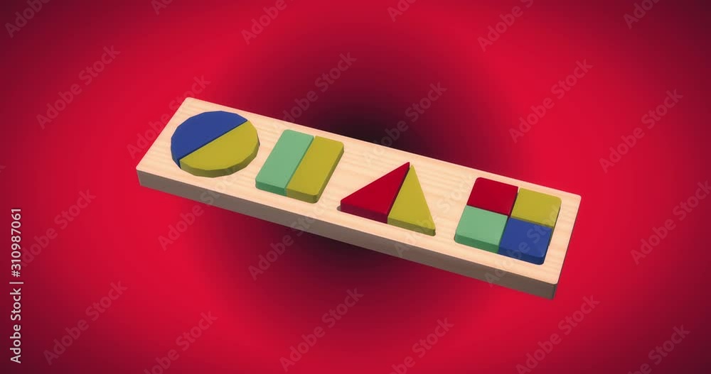 Wooden toys puzzle shapes. Educational game for children to recognize ...