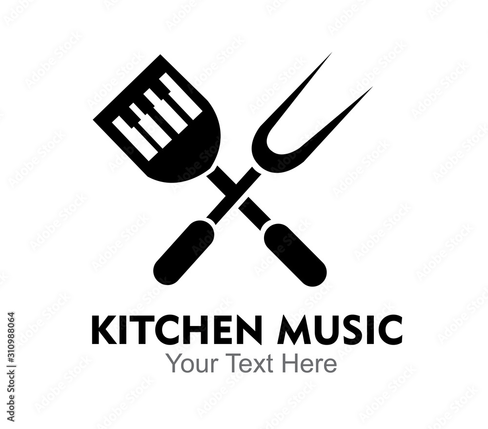 kitchen music logo design concept Stock Vector | Adobe Stock