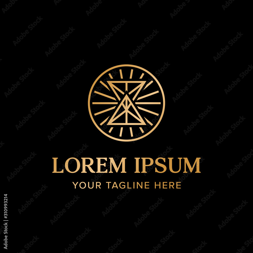 Hourglass logo. Ancient greek style. Branding for professional luxury ...