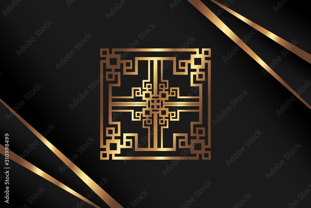 Luxury background. abstract black gold. black gold frame modern simple ...