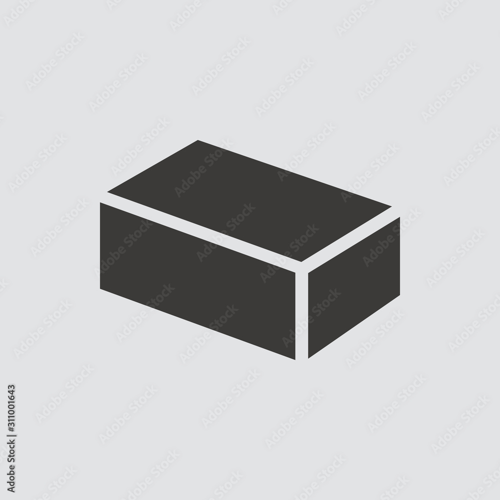Brick work icon isolated of flat style. Vector illustration. Stock ...