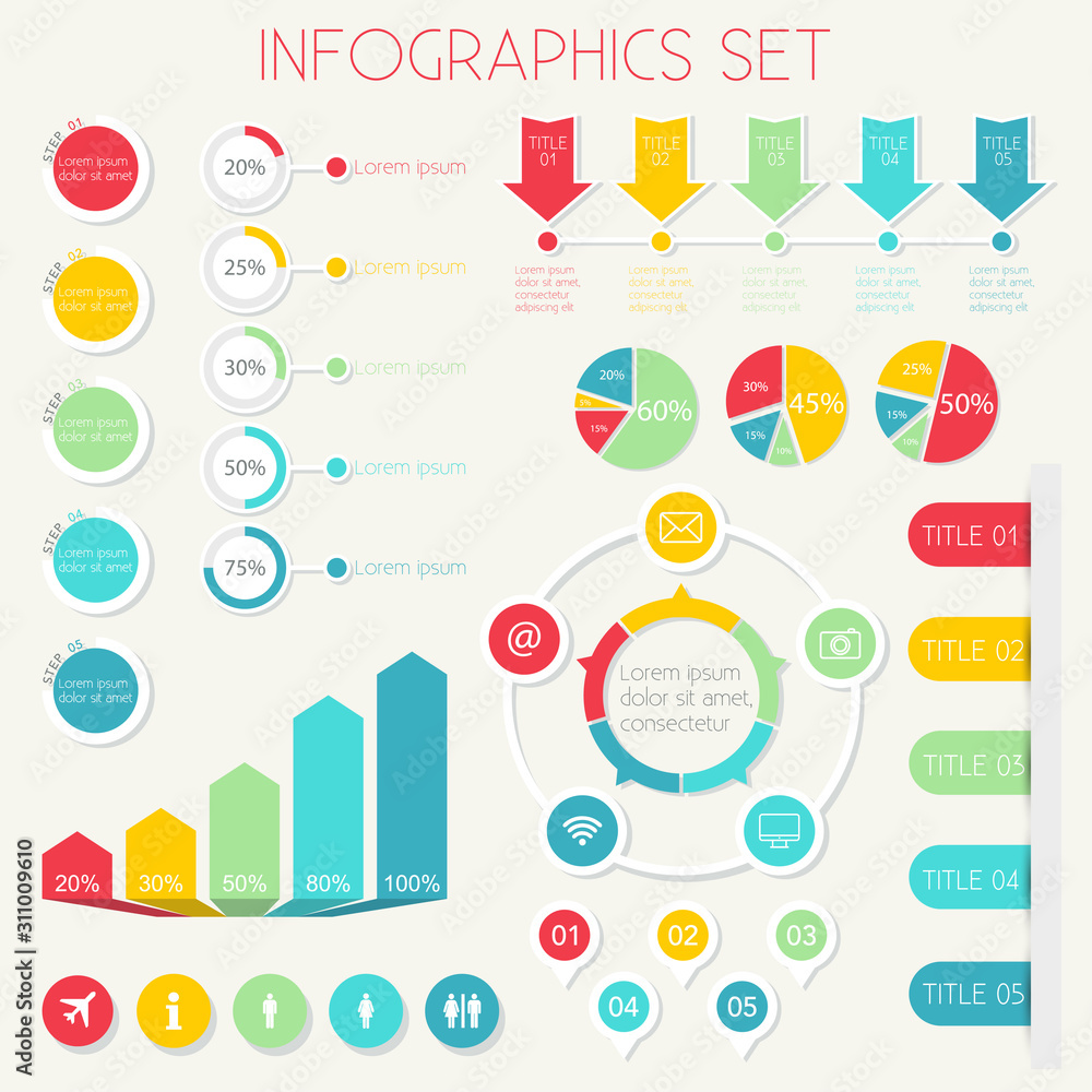 Infographic Elements - Data Analysis, Charts, Graphs - vector EPS10 ...