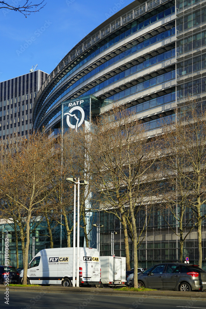 PARIS, FRANCE -18 DEC 2019- View of the Parisian public transport ...