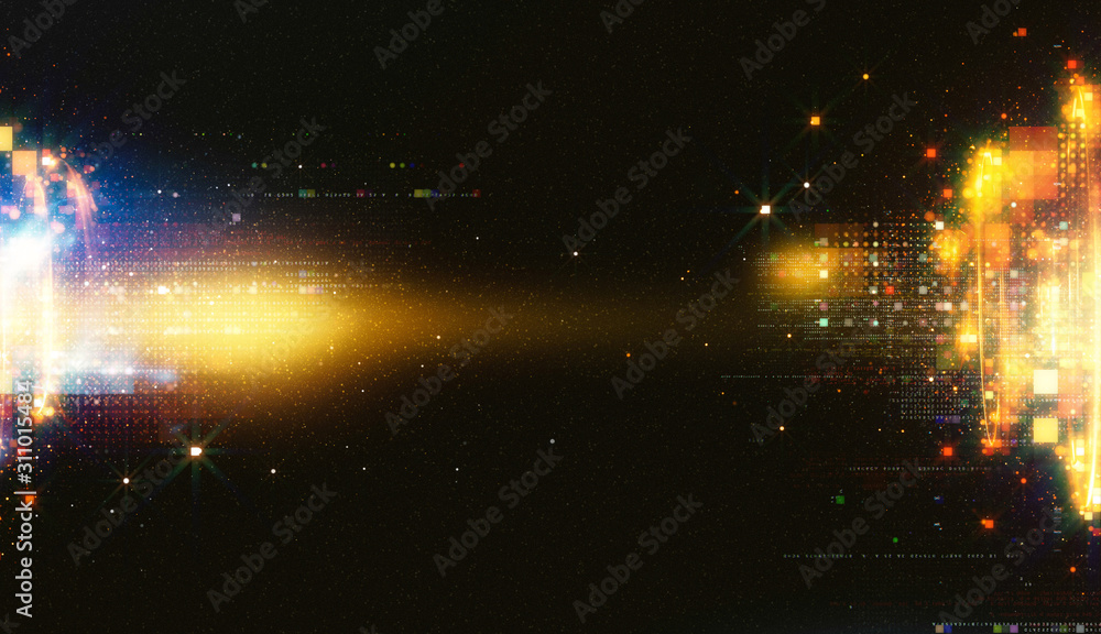 Abstract tech background. Floating Numbers HUD Background. Matrix particles grid virtual reality ...