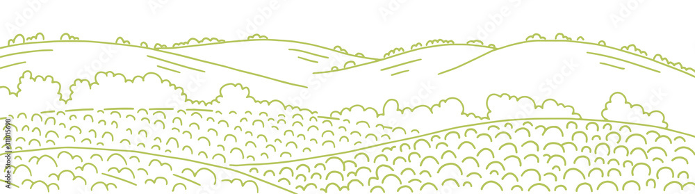 Field landscape. Growing vegetables agricultural garden farming. Rural ...