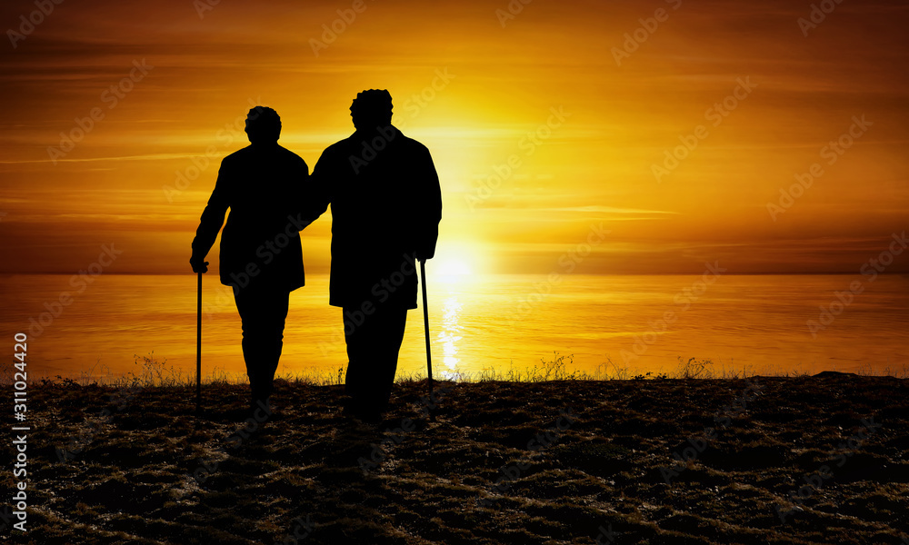 Old Couple Silhouette